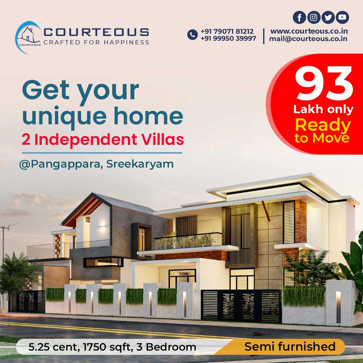 Independent villas for sale near Pangappara Trivandrum - TPBazaar.com ...